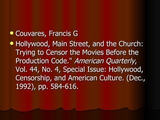 Hollywood Censorship | PPT