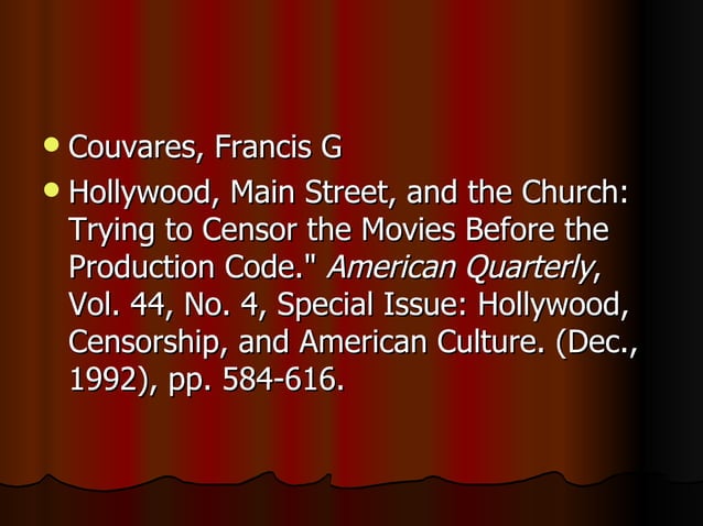 Hollywood Censorship | PPT