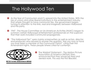 Hollywood blacklist | PPTX