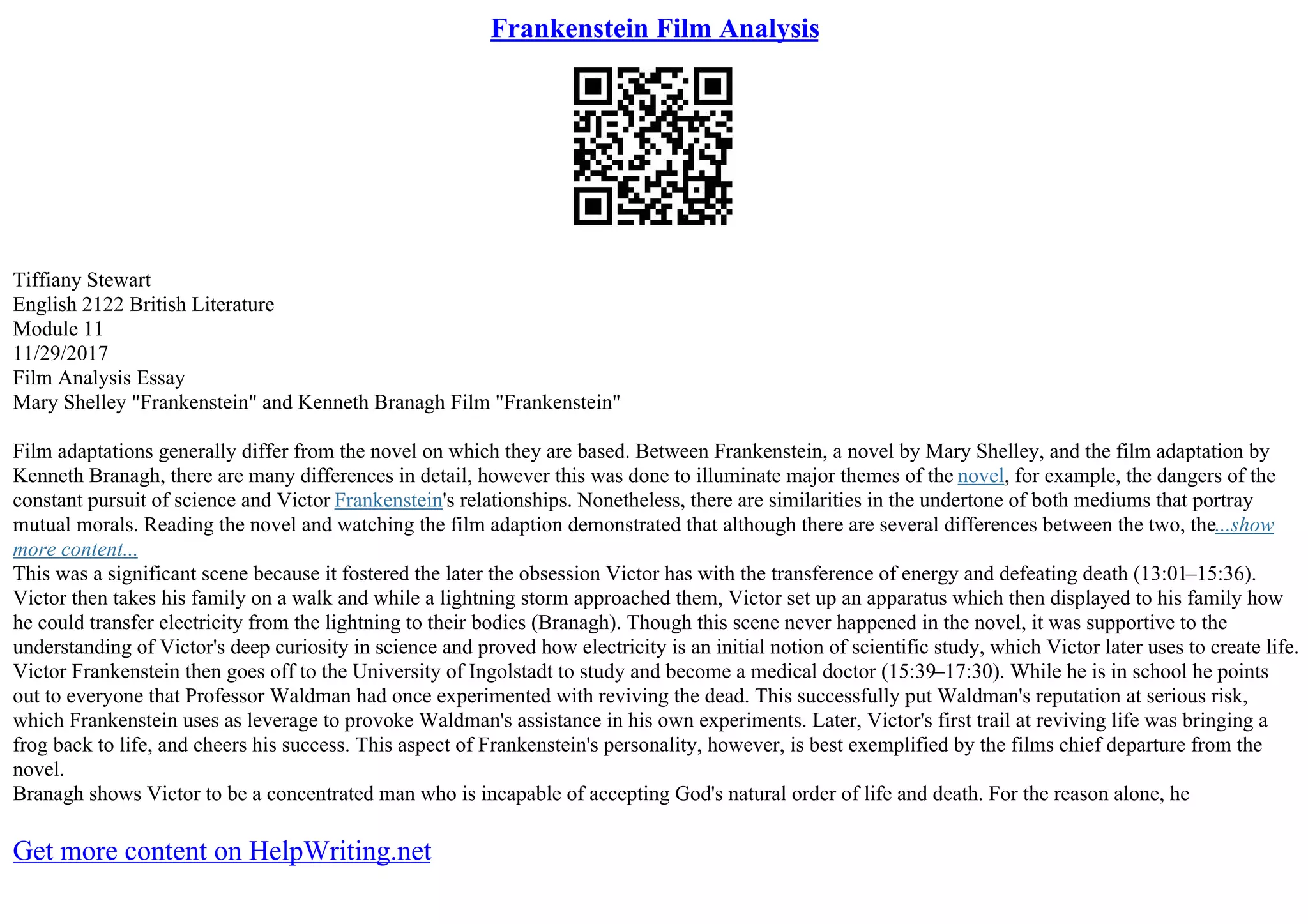 Hollywood Film Analysis | PDF