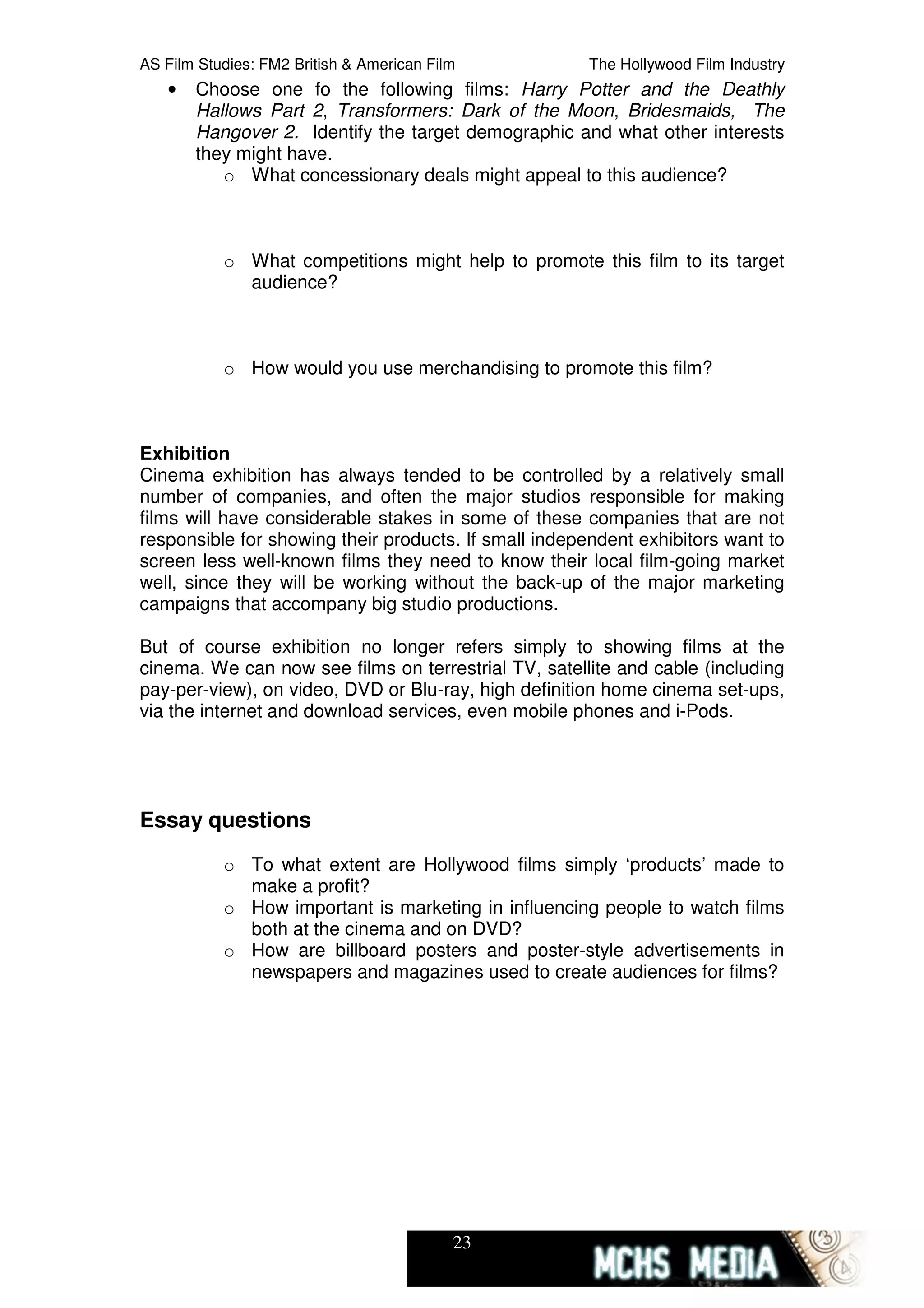 Hollywood film industry | PDF