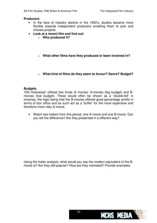 Hollywood film industry | PDF | Video Production | Content Production