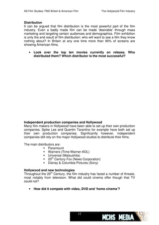 Hollywood film industry | PDF | Video Production | Content Production