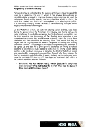 Hollywood film industry | PDF | Video Production | Content Production