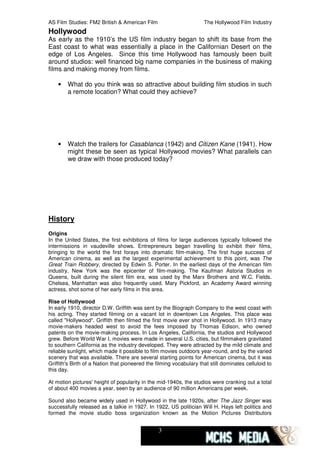 Hollywood film industry | PDF | Video Production | Content Production