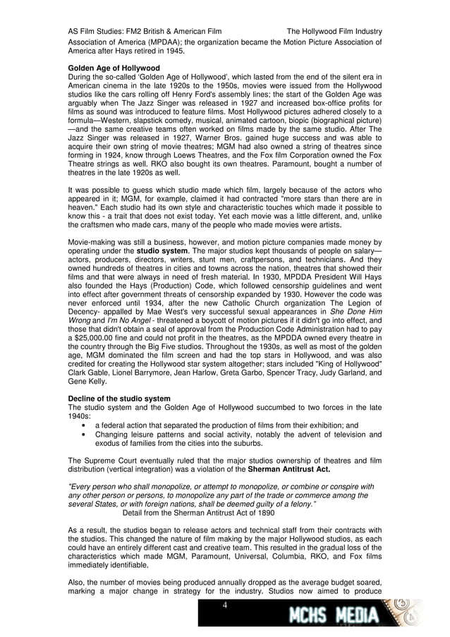 Hollywood film industry | PDF