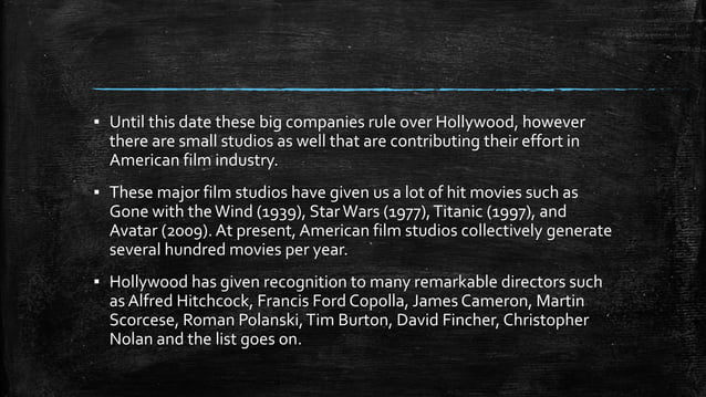 Hollywood Film Industry | PPTX