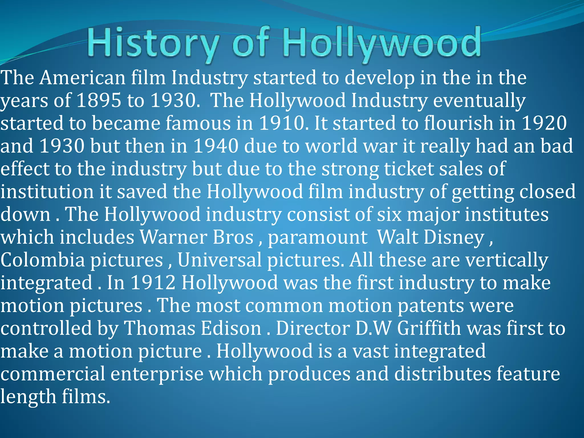 Hollywood industry | PPTX
