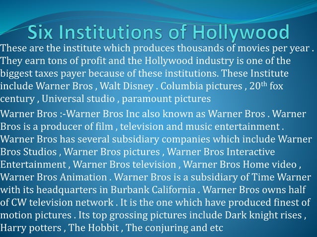 Hollywood industry | PPT