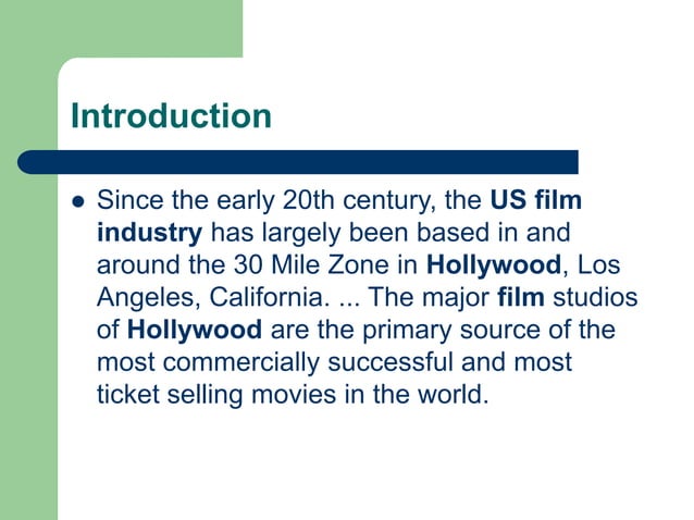 Hollywood industry | PPT