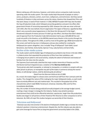 Hollywood industry research a2 | DOCX