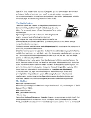 Hollywood industry research a2 | DOCX