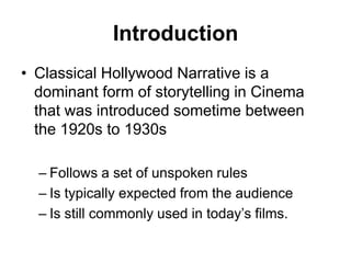 Classical Hollywood Narratives | PPTX