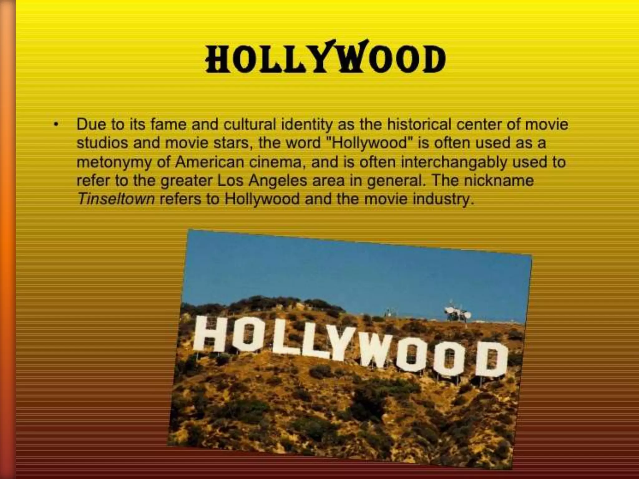 Hollywood presentation | PPTX