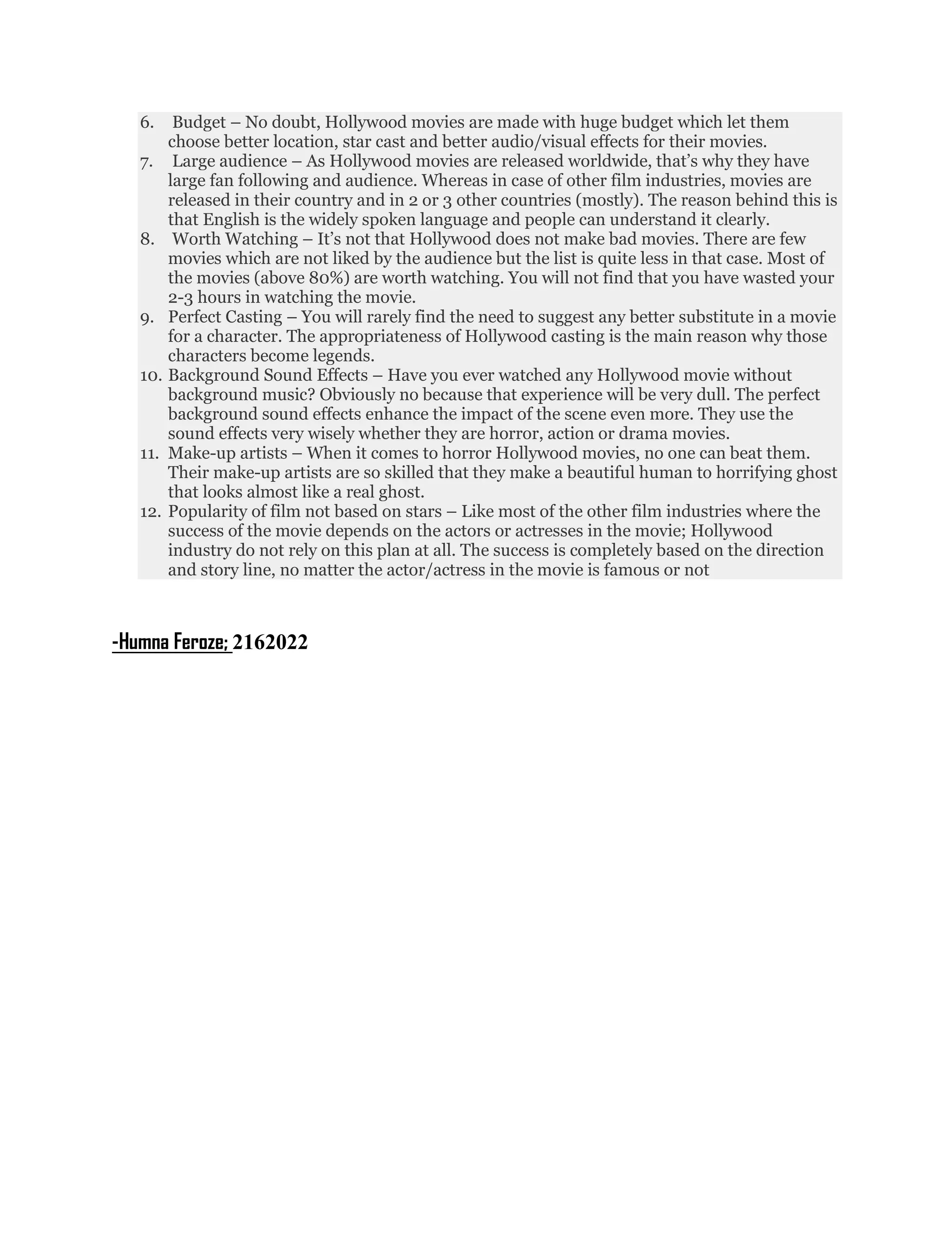 Hollywood research | PDF