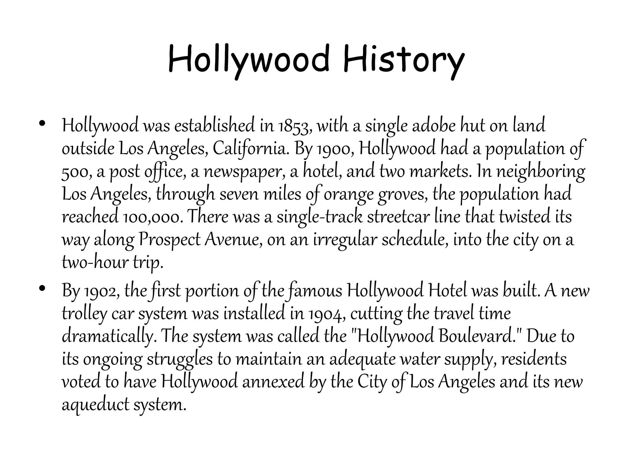 Hollywood slideshow | PPTX | History | Genres