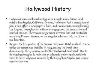 Hollywood slideshow | PPTX | History | Genres