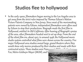 Hollywood slideshow | PPTX | History | Genres