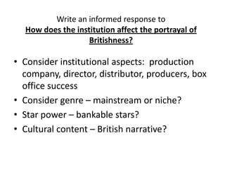 Hollywood vs national representations of Britishness | PPTX | Hobbies ...