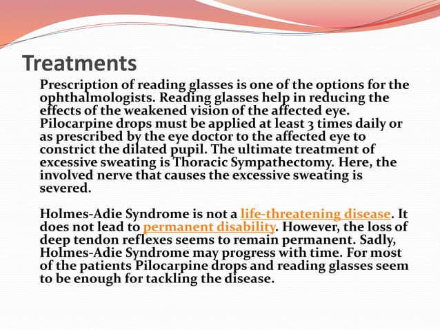 Holmes adie syndrome | PPTX | Eye and Vision Conditions | Diseases and ...