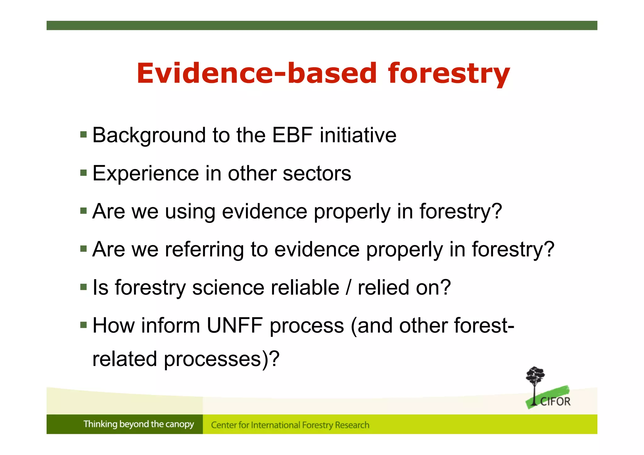 Evidence-based forestry | PDF