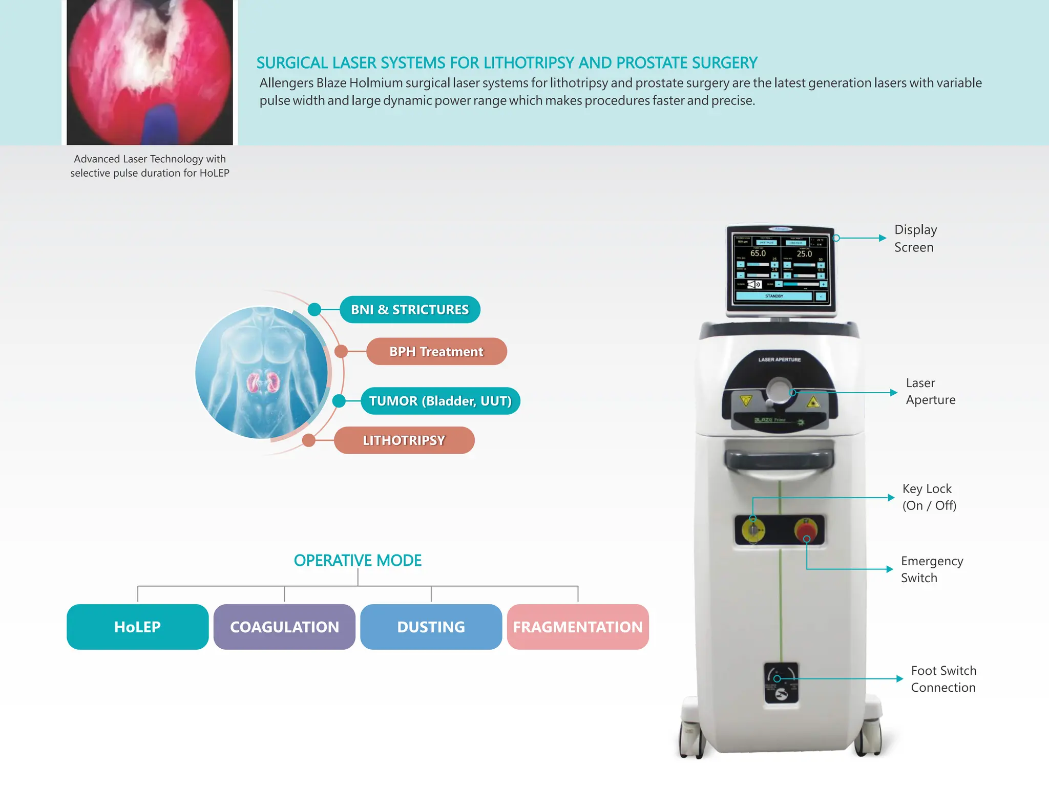 Allengers BLAZE-prime 65W Holmium surgical laser system | PDF