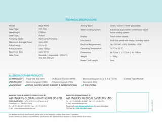 Allengers BLAZE-prime 65W Holmium surgical laser system | PDF