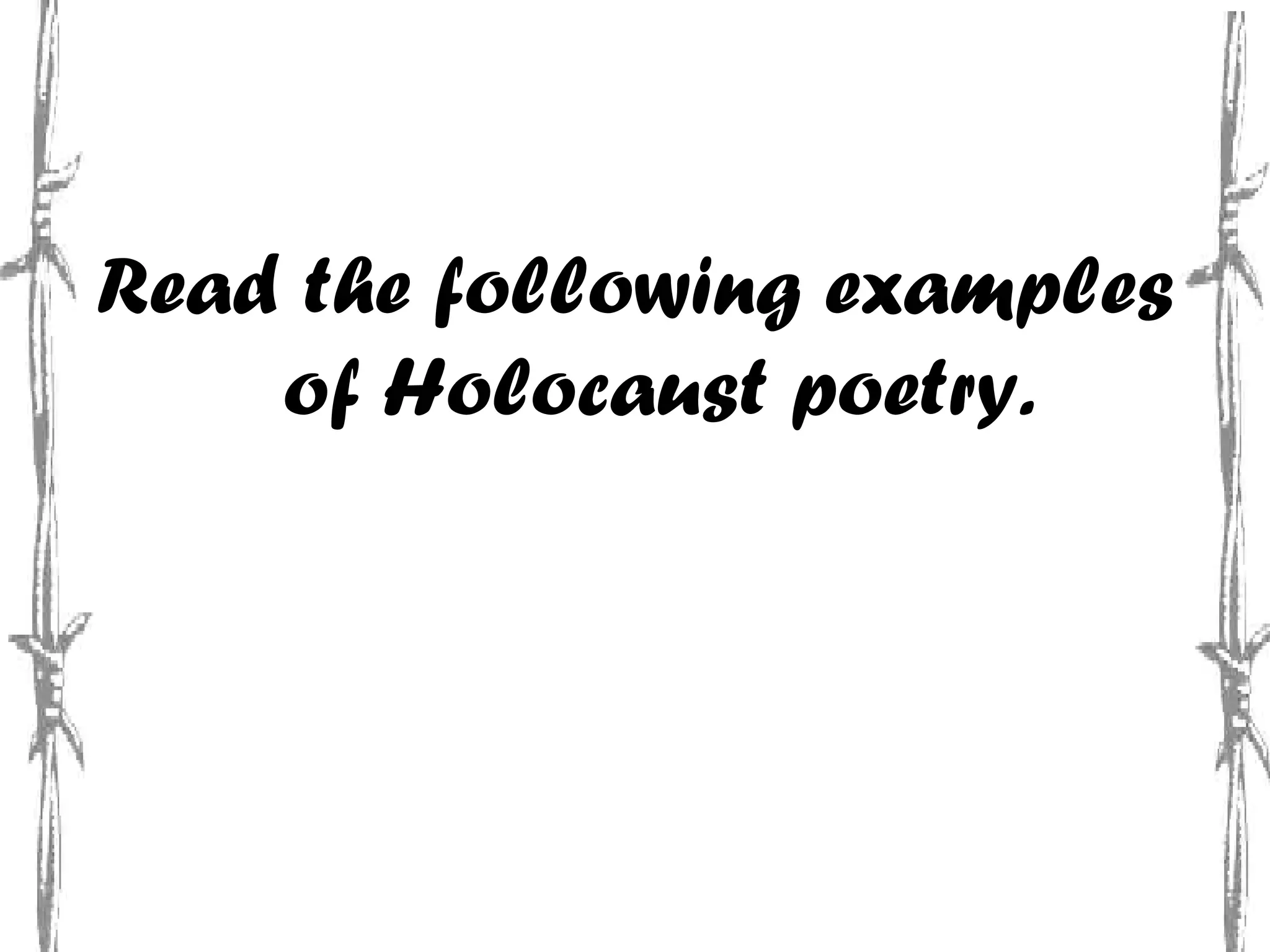 Holocaust Poetry | PPT
