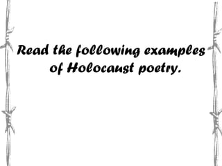 Holocaust Poetry | PPT