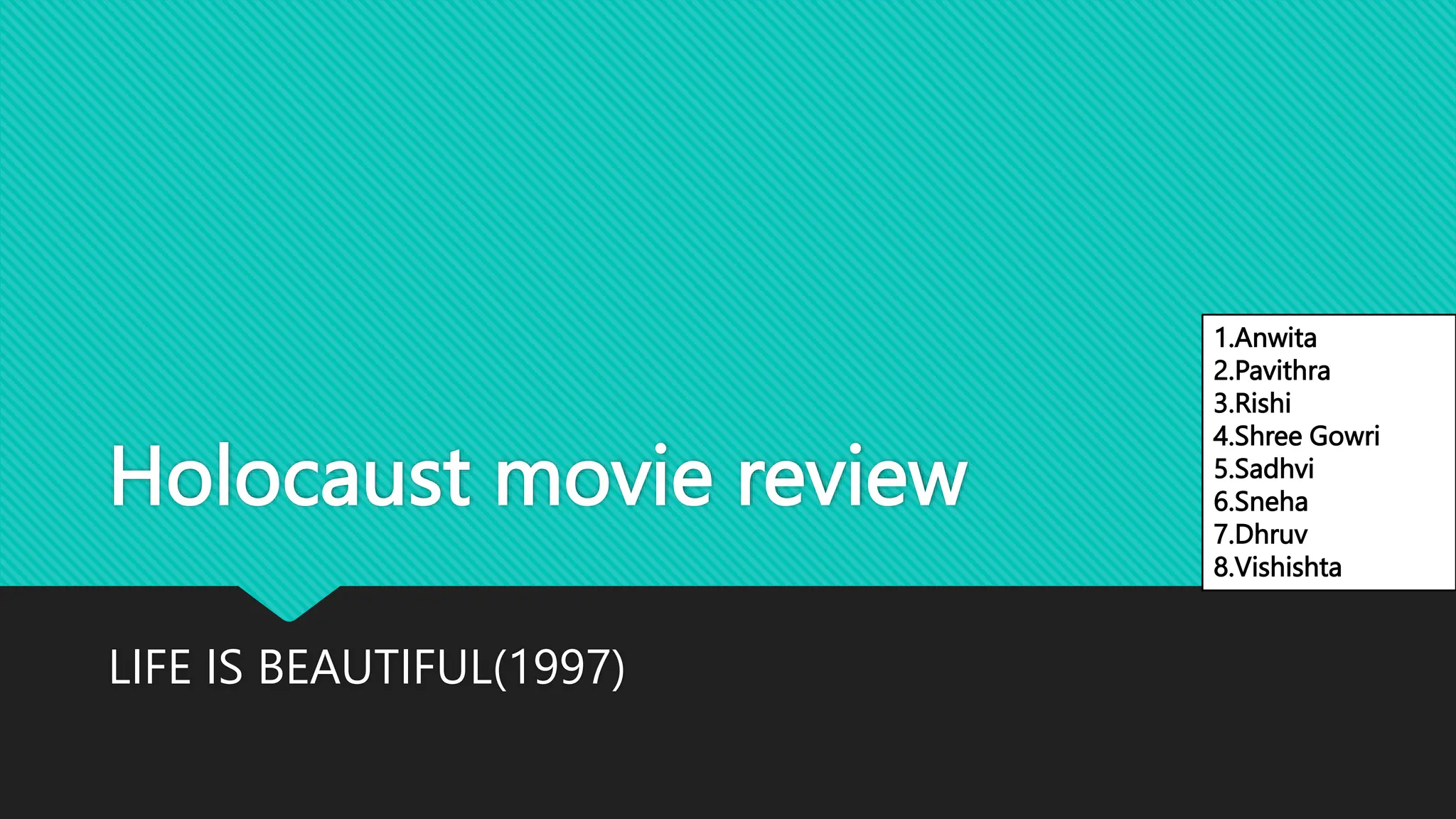 holocaust movie review - Life is Beautiful' pptx | PPTX