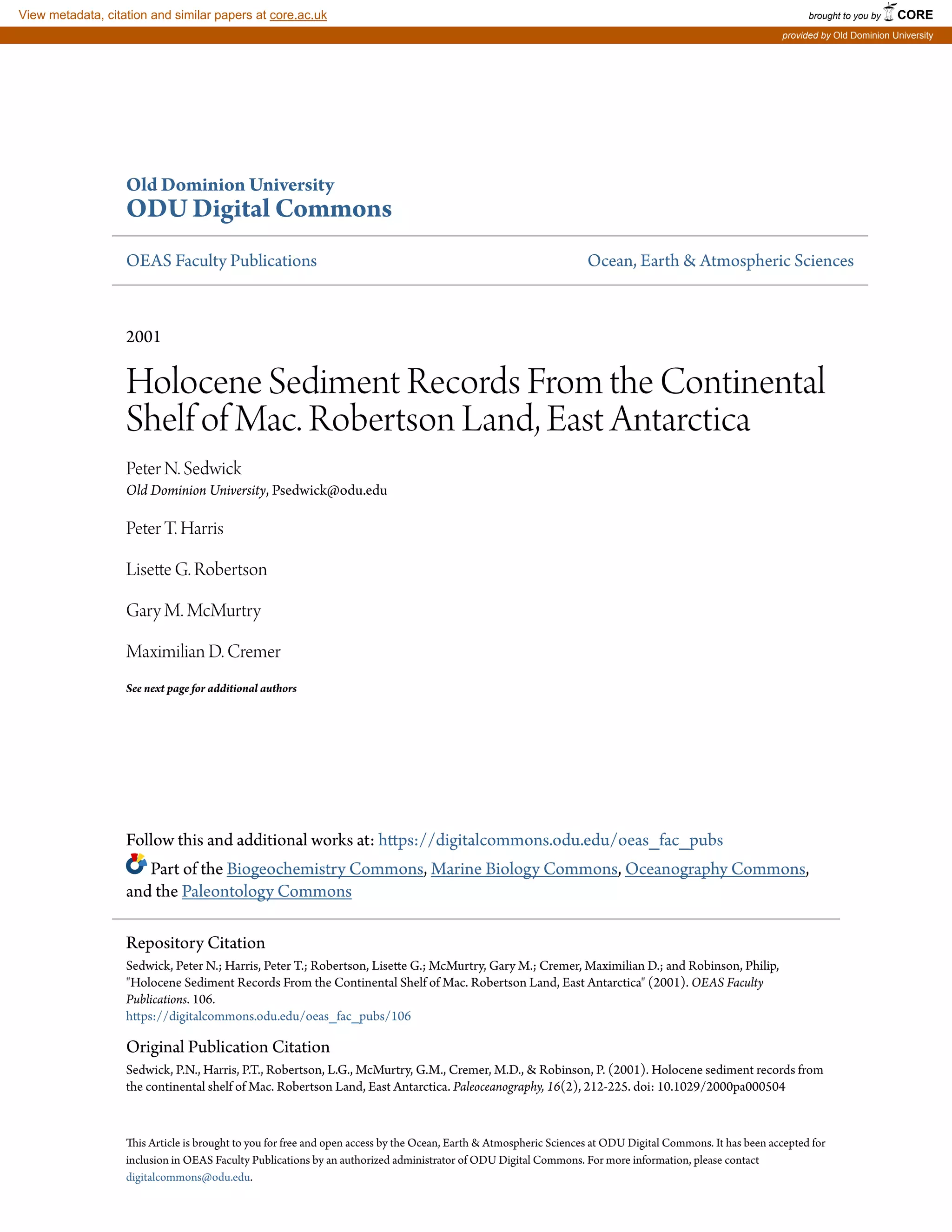 Holocene sediment | PDF