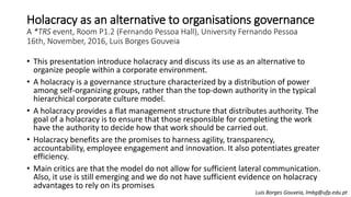 Holacracy as an alternative to organisations governance | PPT