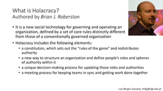 Holacracy as an alternative to organisations governance | PPT