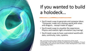 Building a Holodeck | PPT