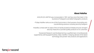 Holoflex: scanning the hologram market - Study by FPS | PPT