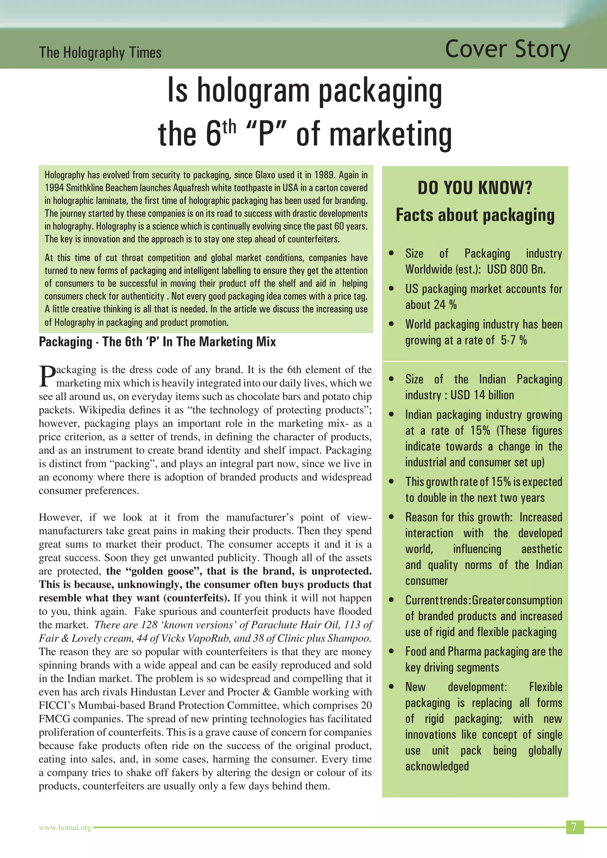 Is Hologram Packaging the 6th P of marketing? | PDF