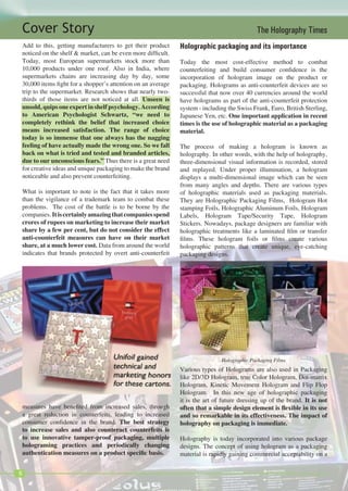 Is Hologram Packaging the 6th P of marketing? | PDF