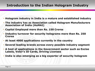 Holograms to authenticate and identify the counterfeit pharma export ...