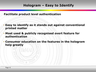 Holograms to authenticate and identify the counterfeit pharma export ...