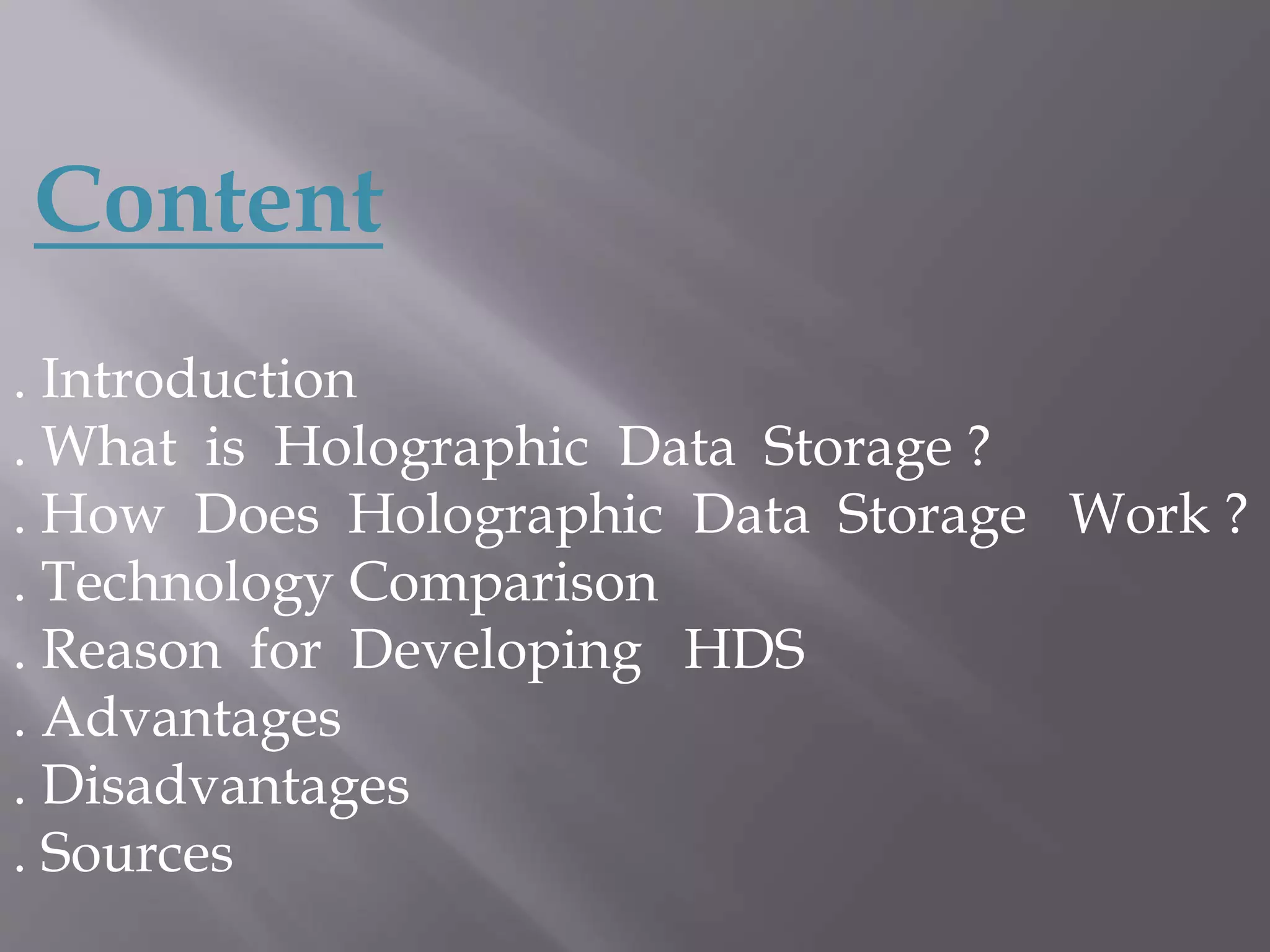 Holographic Data Storage | PPTX