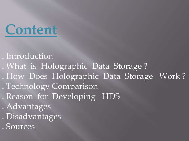Holographic Data Storage | PPT