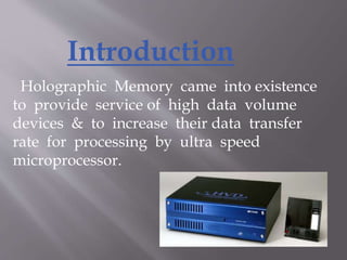 Holographic Data Storage | PPTX