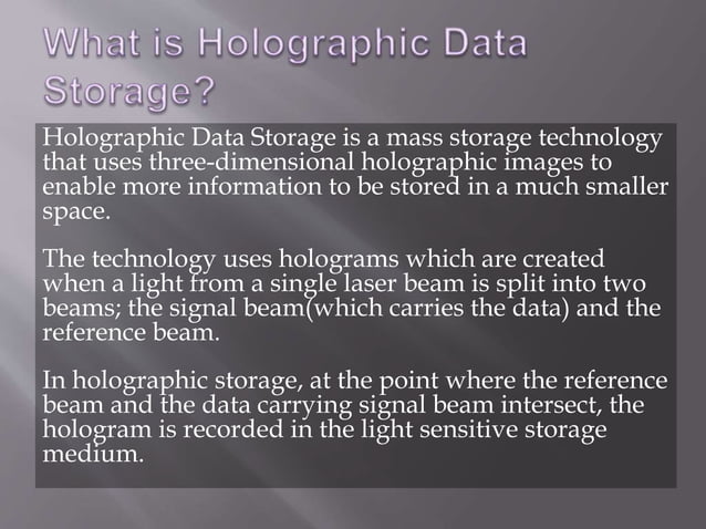 Holographic Data Storage | PPT