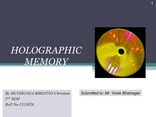 Holographic Memory | PPT