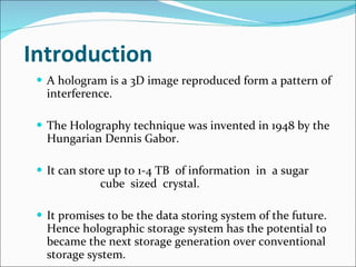 Holographic memory | PPT