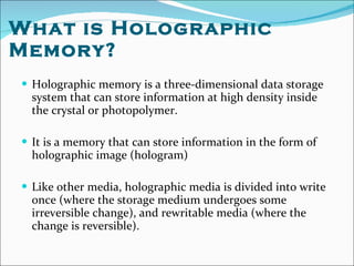 Holographic memory | PPT
