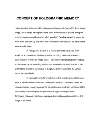 Holographic memory | DOC