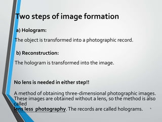 Applications of lasers Holography | PPTX