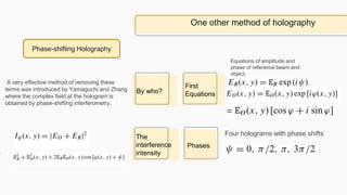 Holography | PPTX | 3-D Graphics | Computer Software and Applications