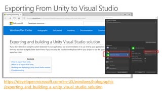 Intro to HoloLens Development + Windows Mixed Reality | PPT
